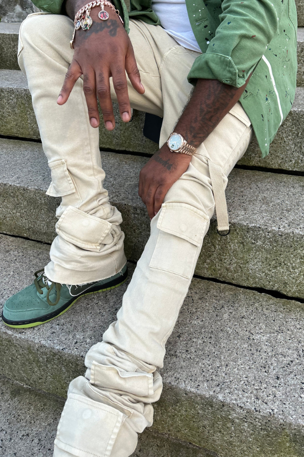 New!! Gunna Khaki Stack Jeans